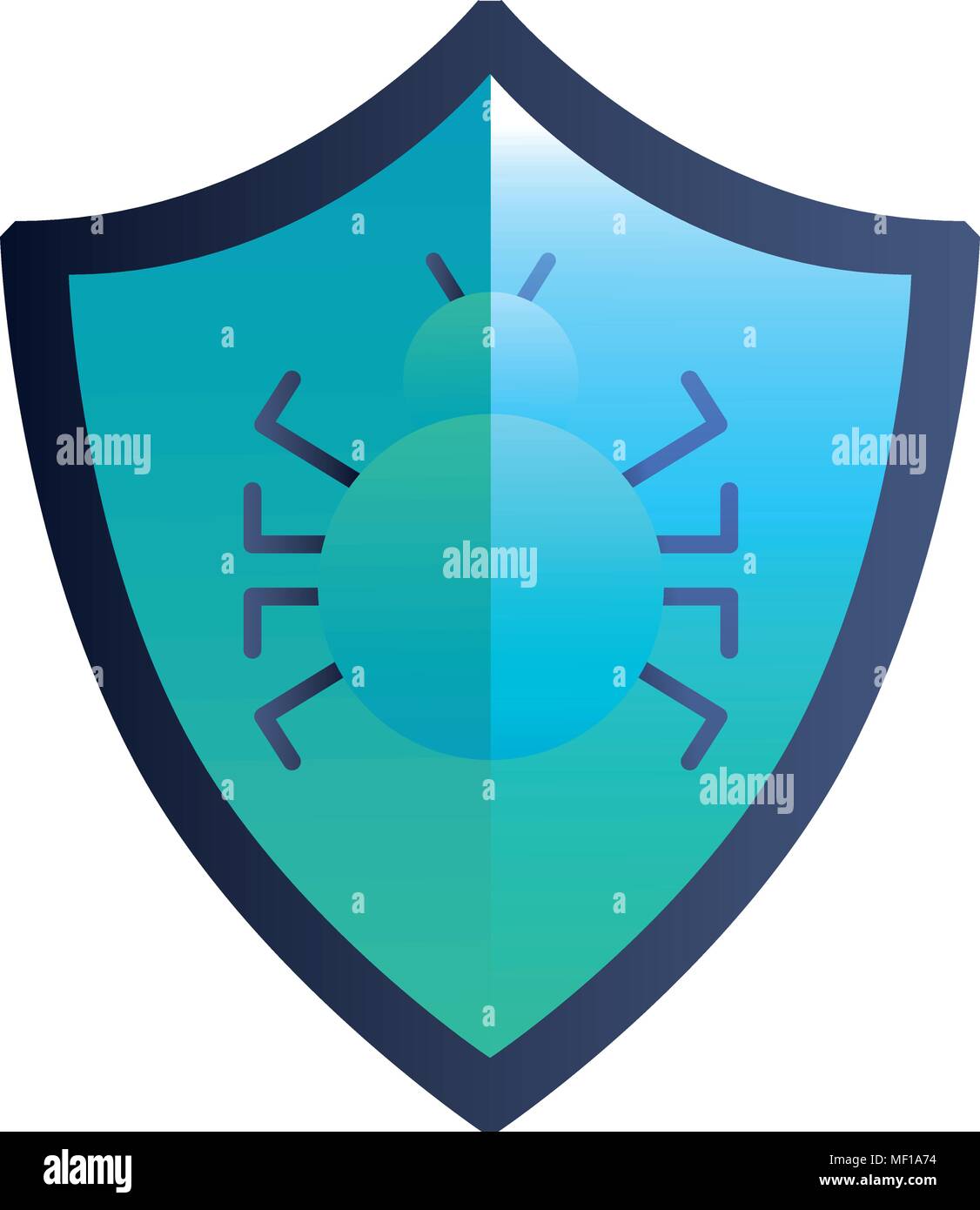 shield guard with bug virus Stock Vector Image & Art - Alamy