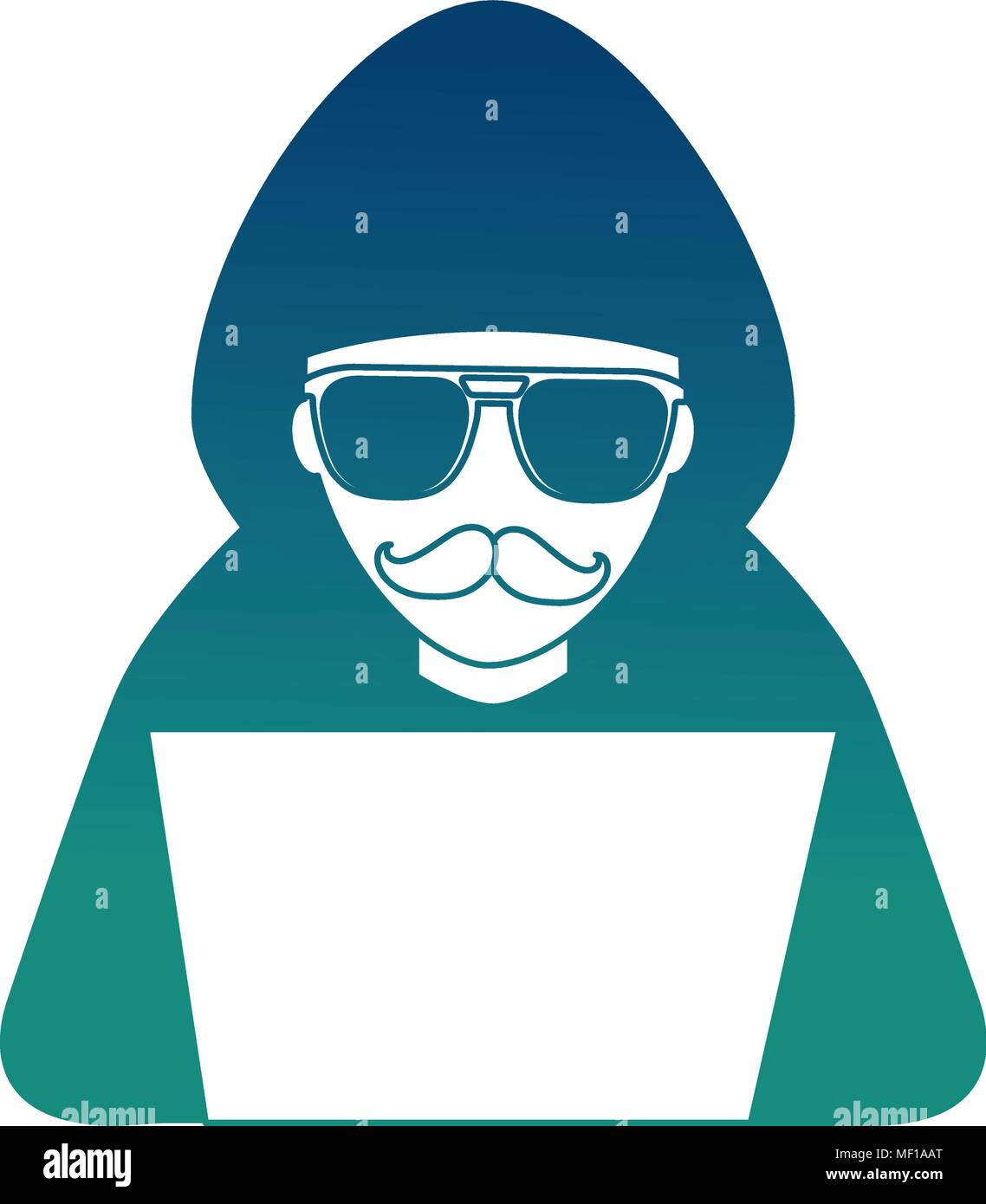 hacker with laptop character Stock Vector Image & Art - Alamy