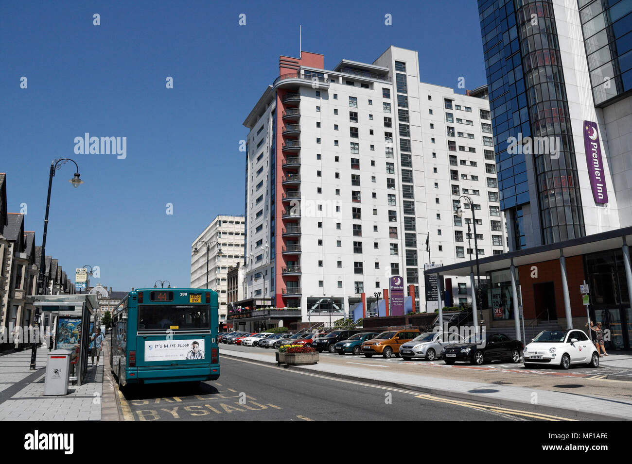 Churchill way, Cardiff city centre Wales UK. Residential flats ...