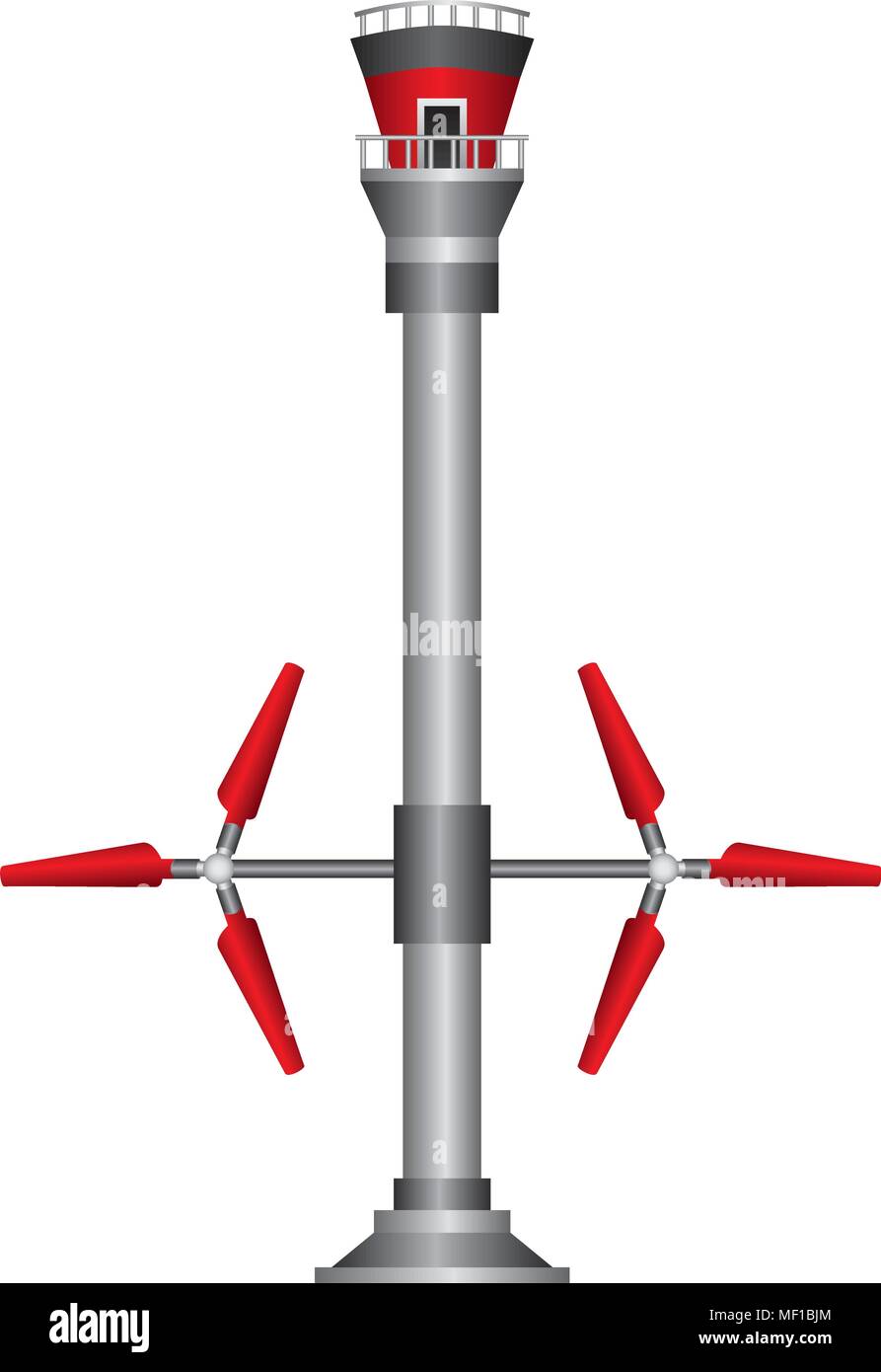 tower with wind turbine Stock Vector Image & Art - Alamy