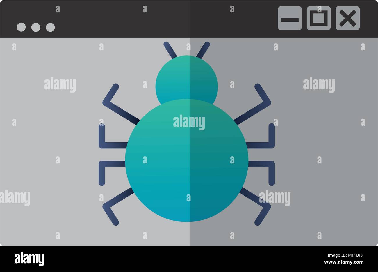 template windows with bug virus attack icon Stock Vector Image & Art ...
