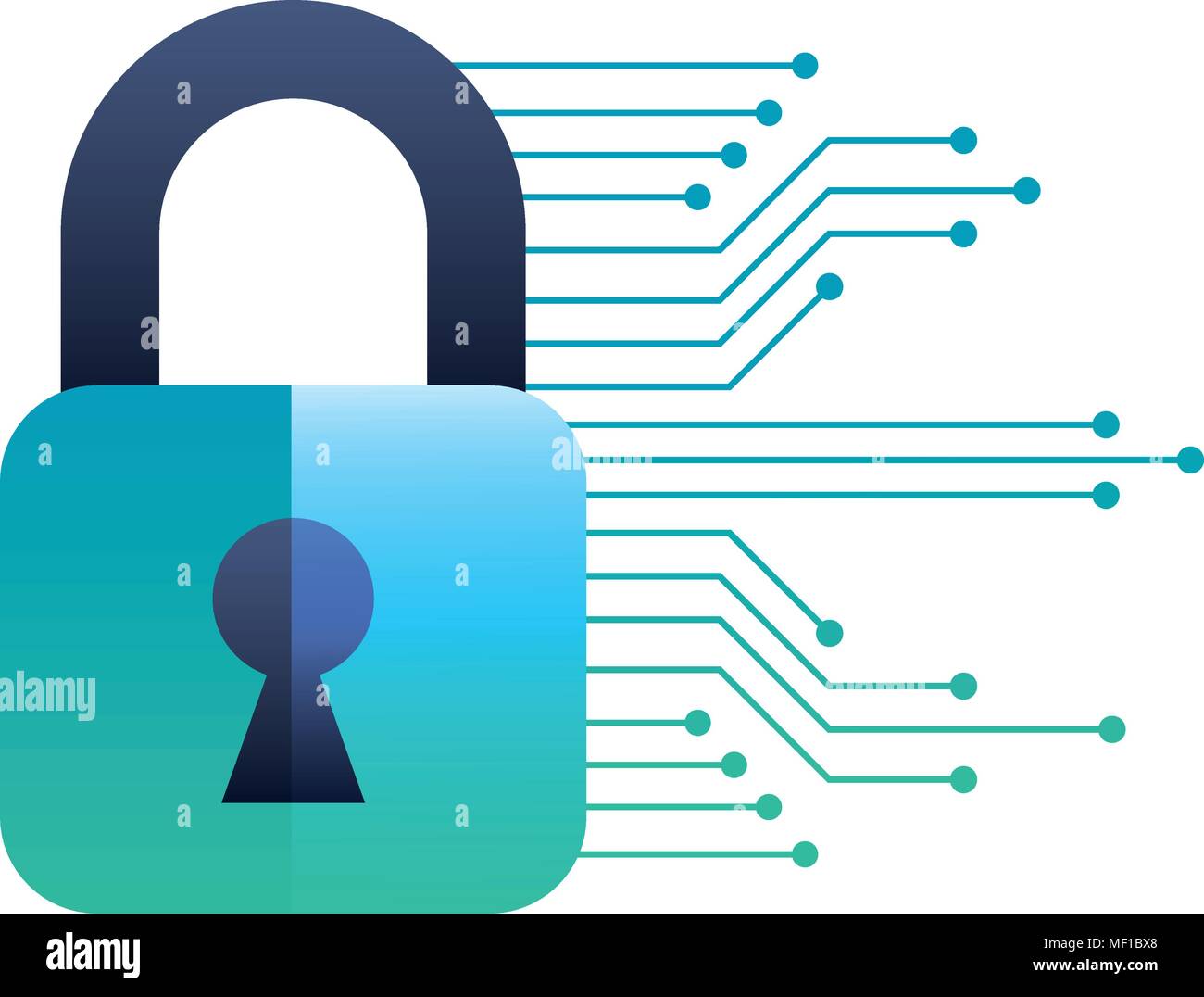 safe secure padlock with circuit electric Stock Vector Image & Art - Alamy