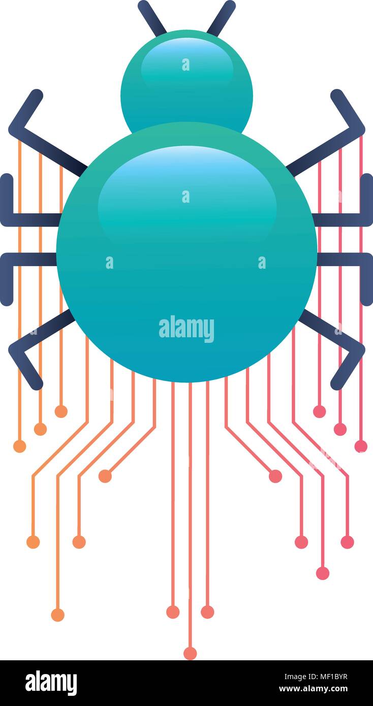 bug virus attack with circuit electric Stock Vector Image & Art - Alamy