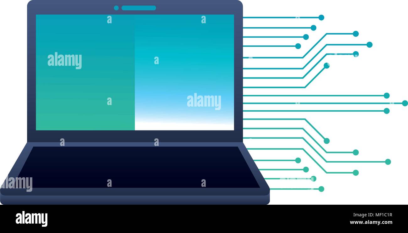laptop computer with circuit electric Stock Vector Image & Art - Alamy