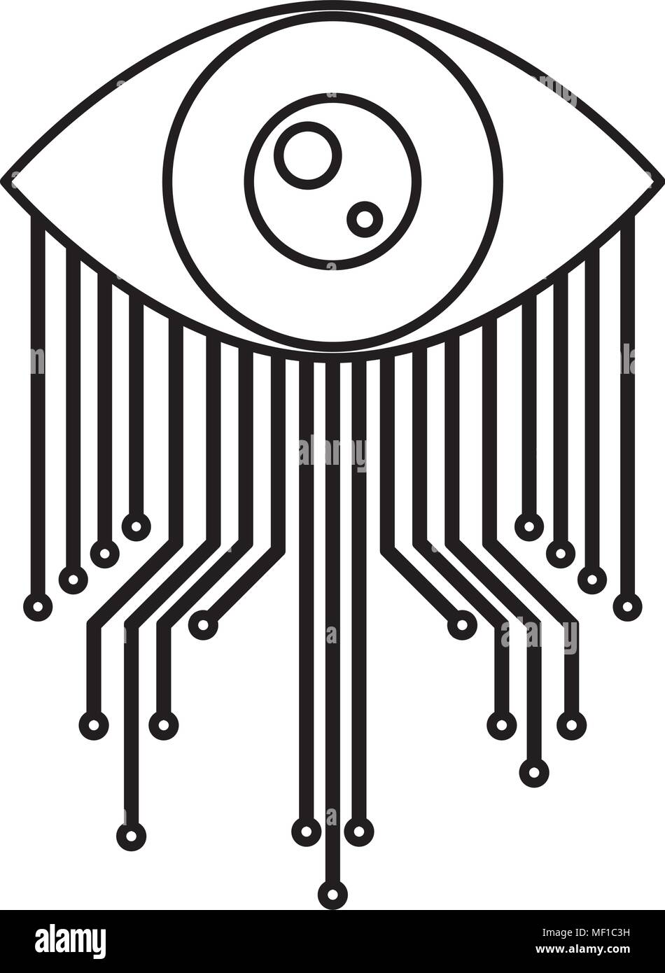 eye human with circuit electric Stock Vector Image & Art - Alamy