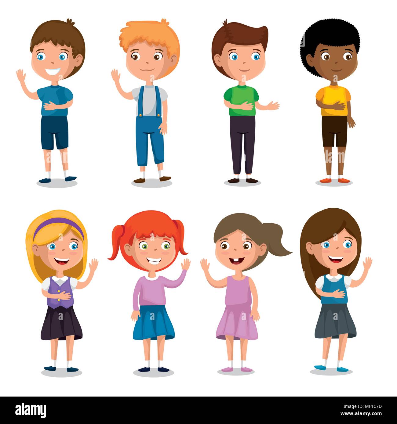 group of happy kids characters Stock Vector Image & Art - Alamy