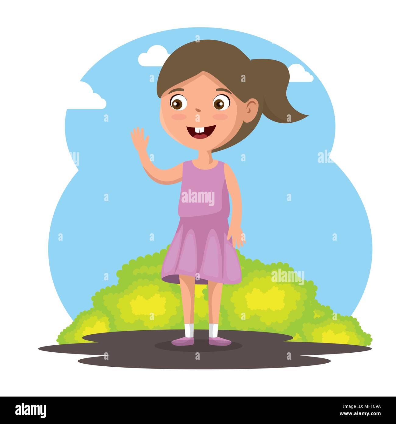 little girl happy character Stock Vector Image & Art - Alamy