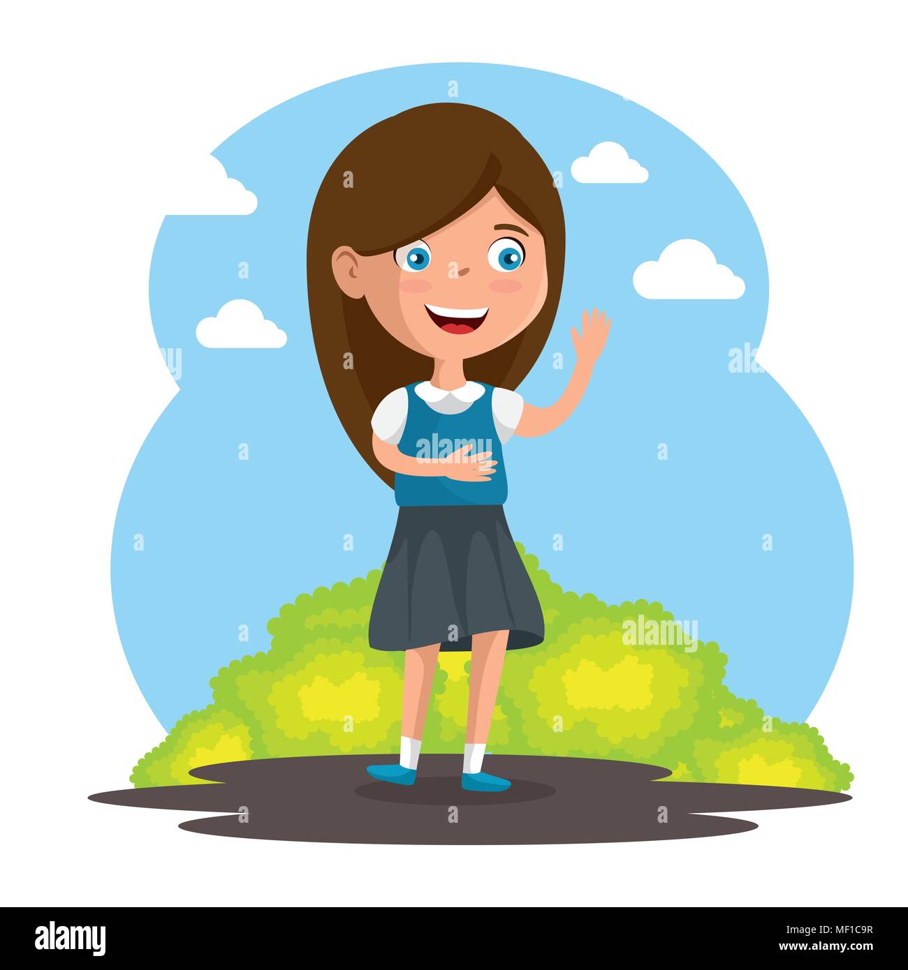 little girl happy character Stock Vector Image & Art - Alamy