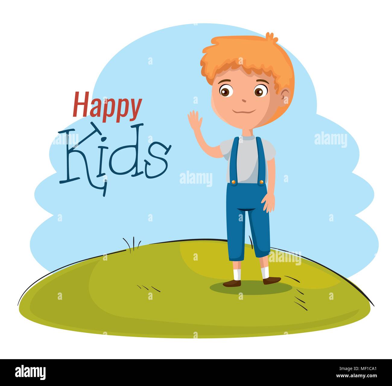 little boy happy character Stock Vector Image & Art - Alamy