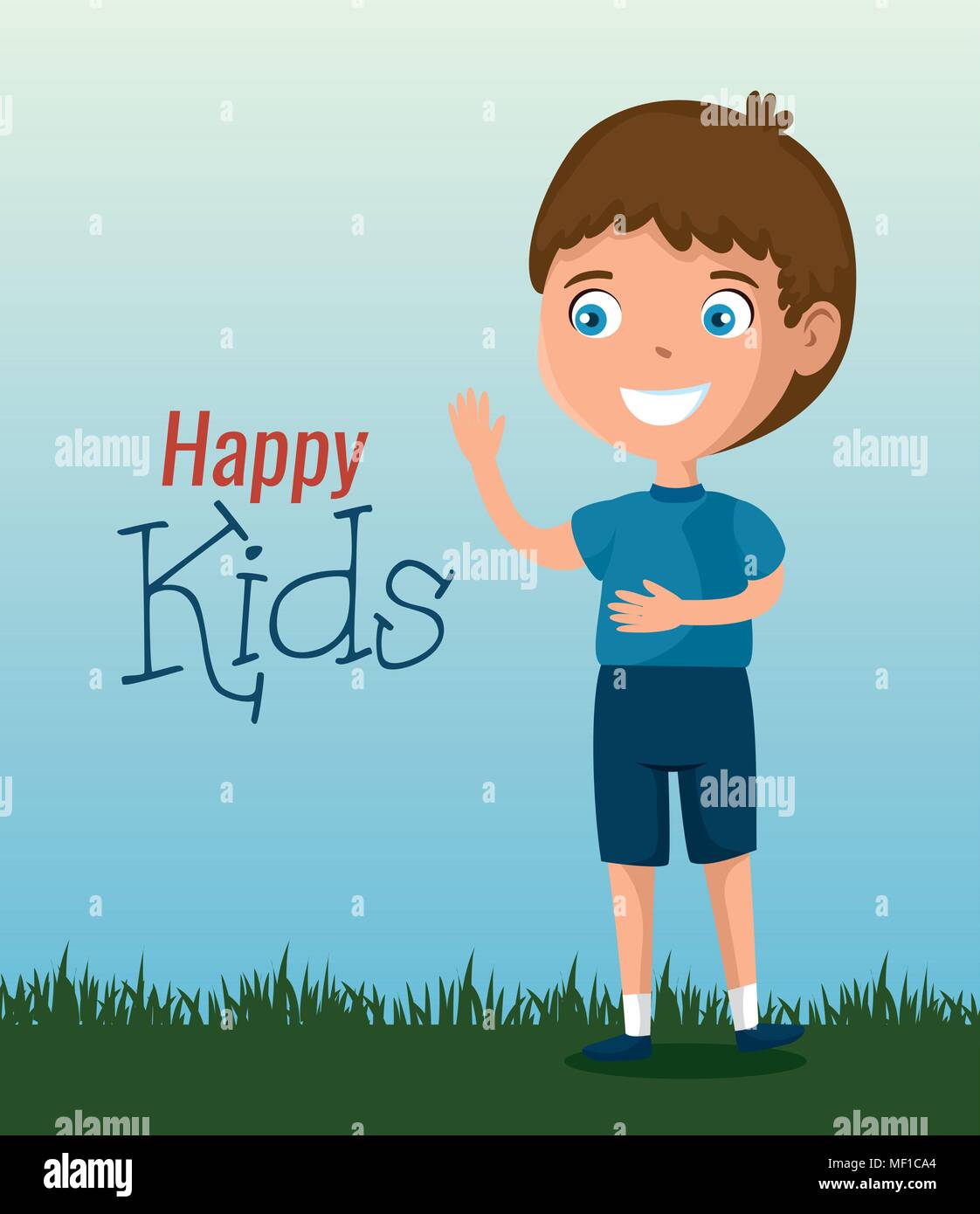 little boy happy character Stock Vector Image & Art - Alamy