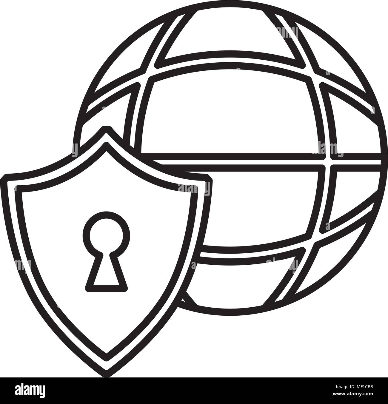 sphere planet with shield Stock Vector Image & Art - Alamy