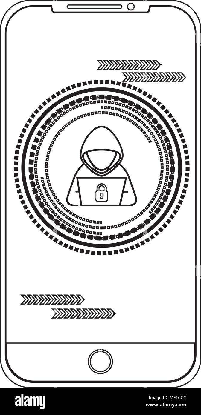 Hacker cartoon smartphone hi-res stock photography and images - Alamy