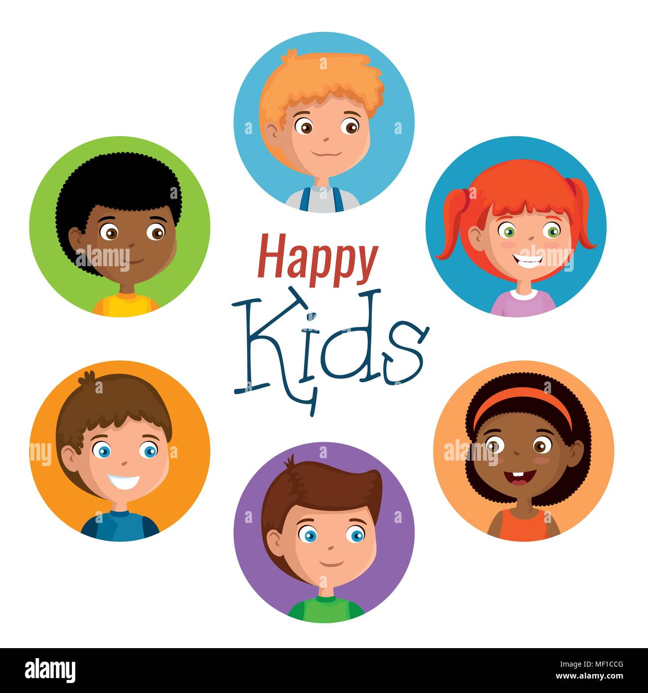 group of happy kids characters Stock Vector Image & Art - Alamy