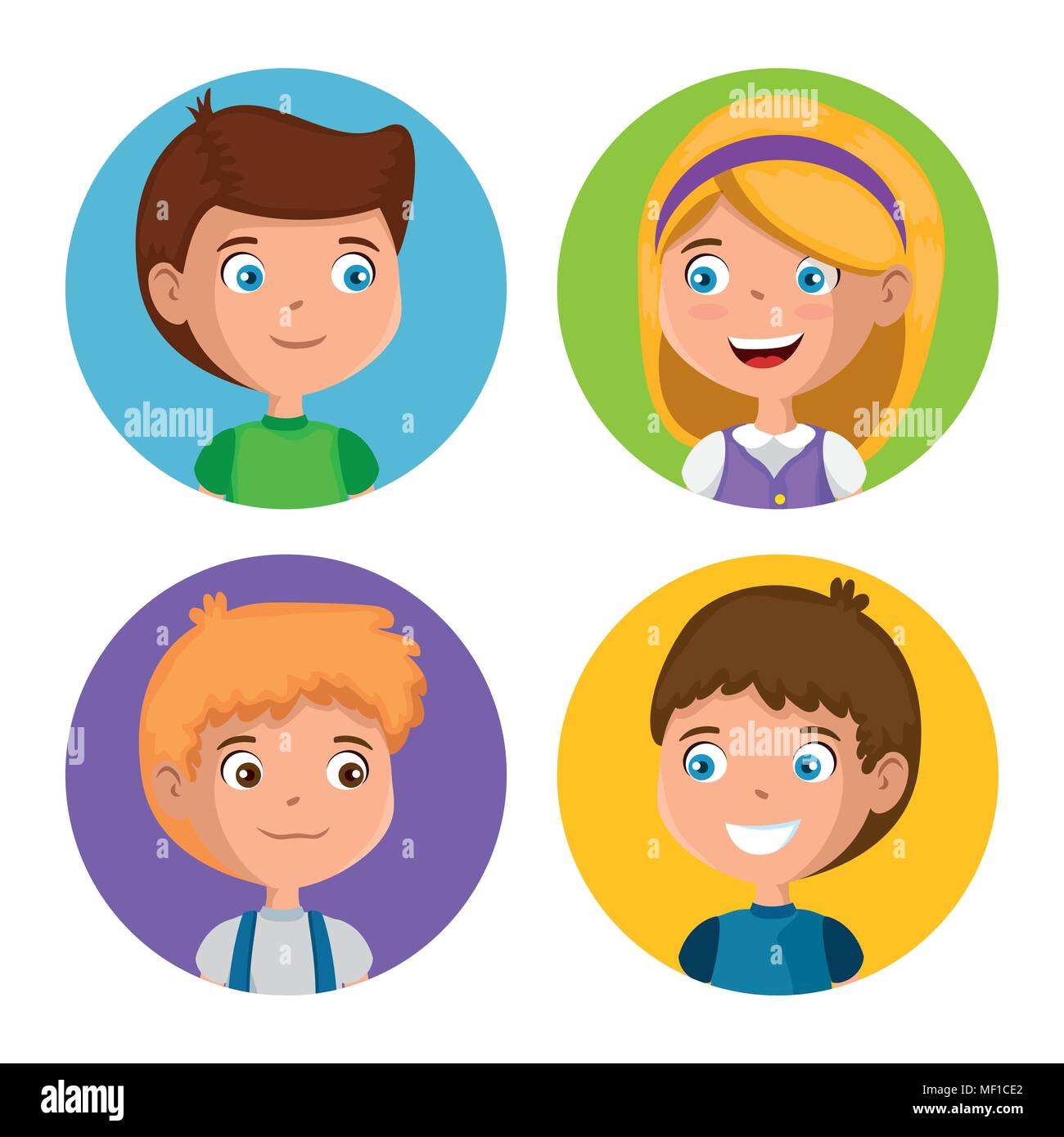 group of happy kids characters Stock Vector Image & Art - Alamy