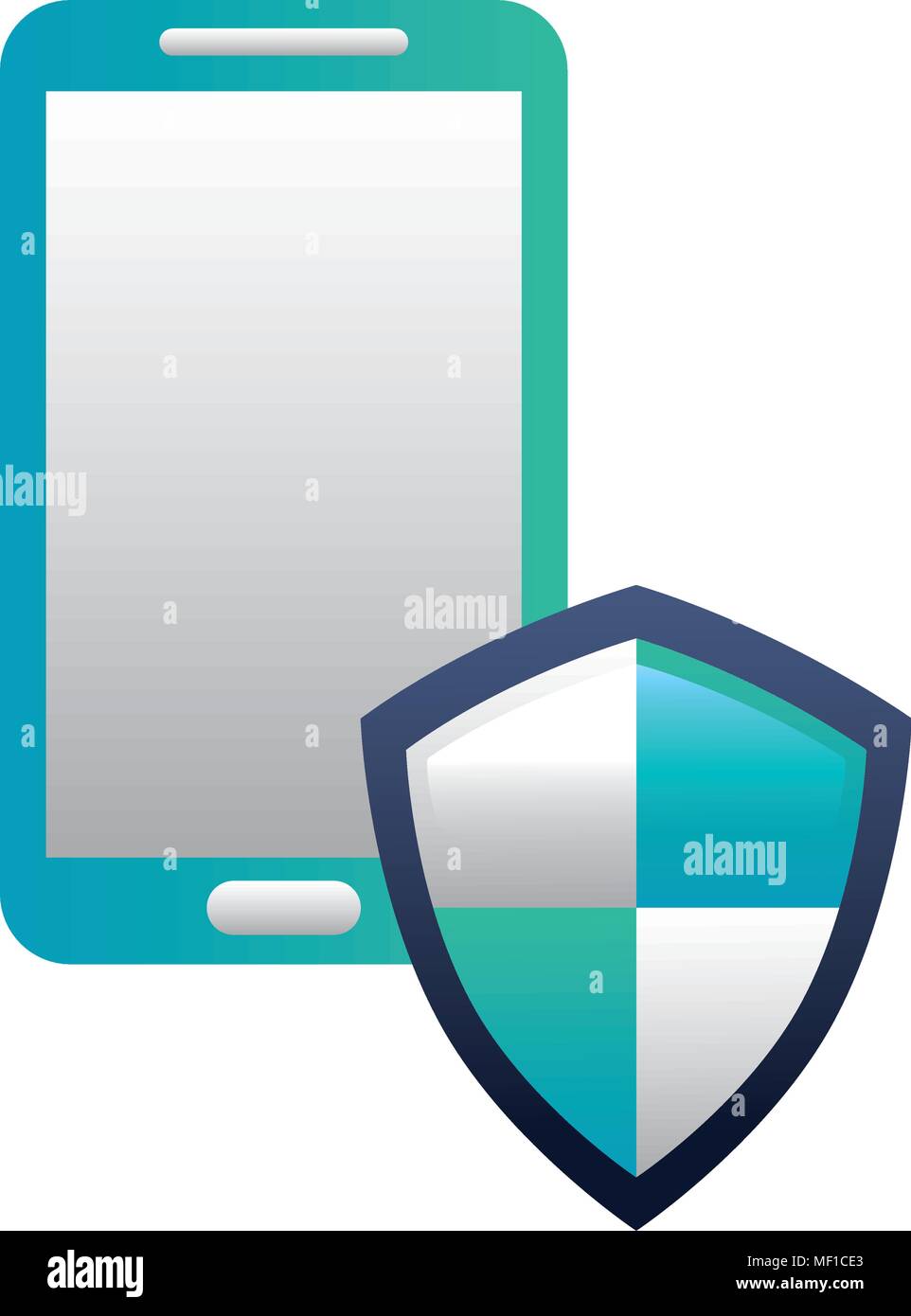 smartphone with shield guard Stock Vector Image & Art - Alamy