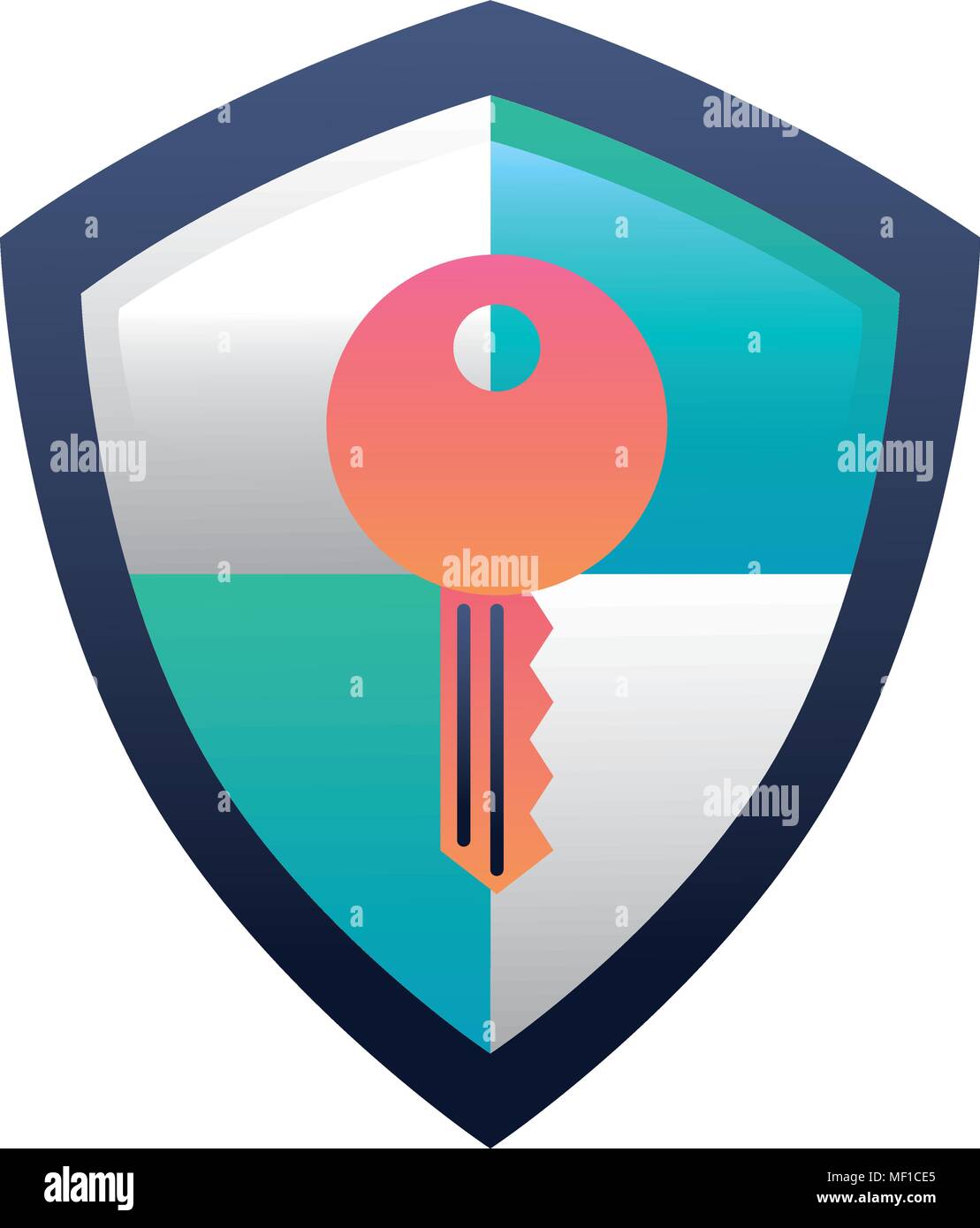 shield guard with key Stock Vector Image & Art - Alamy