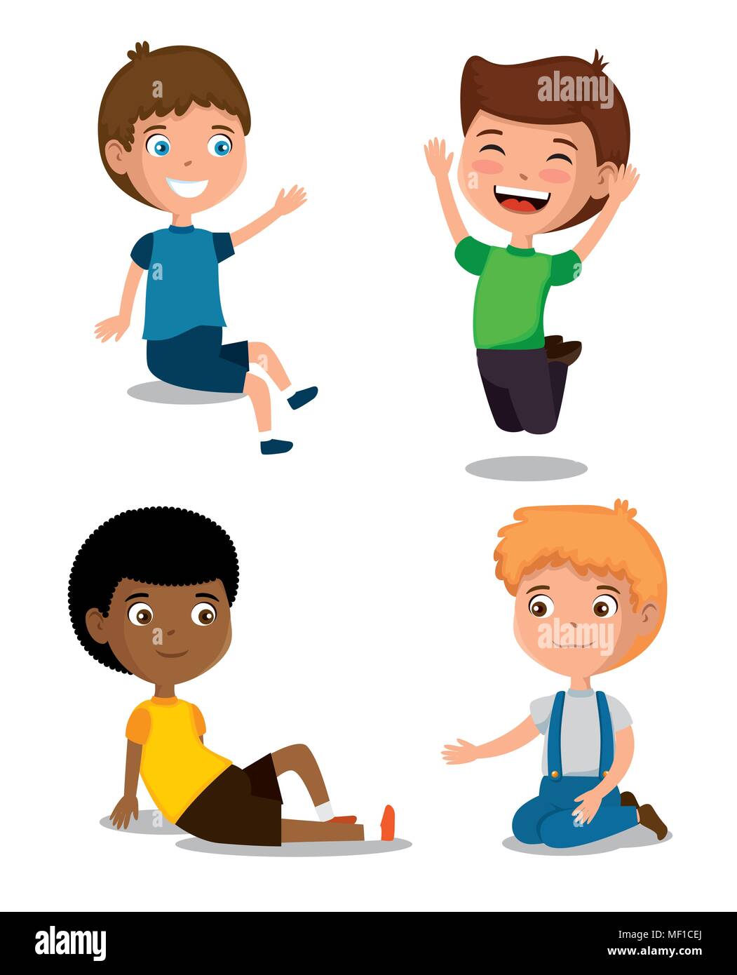 little boys happy characters Stock Vector Image & Art - Alamy