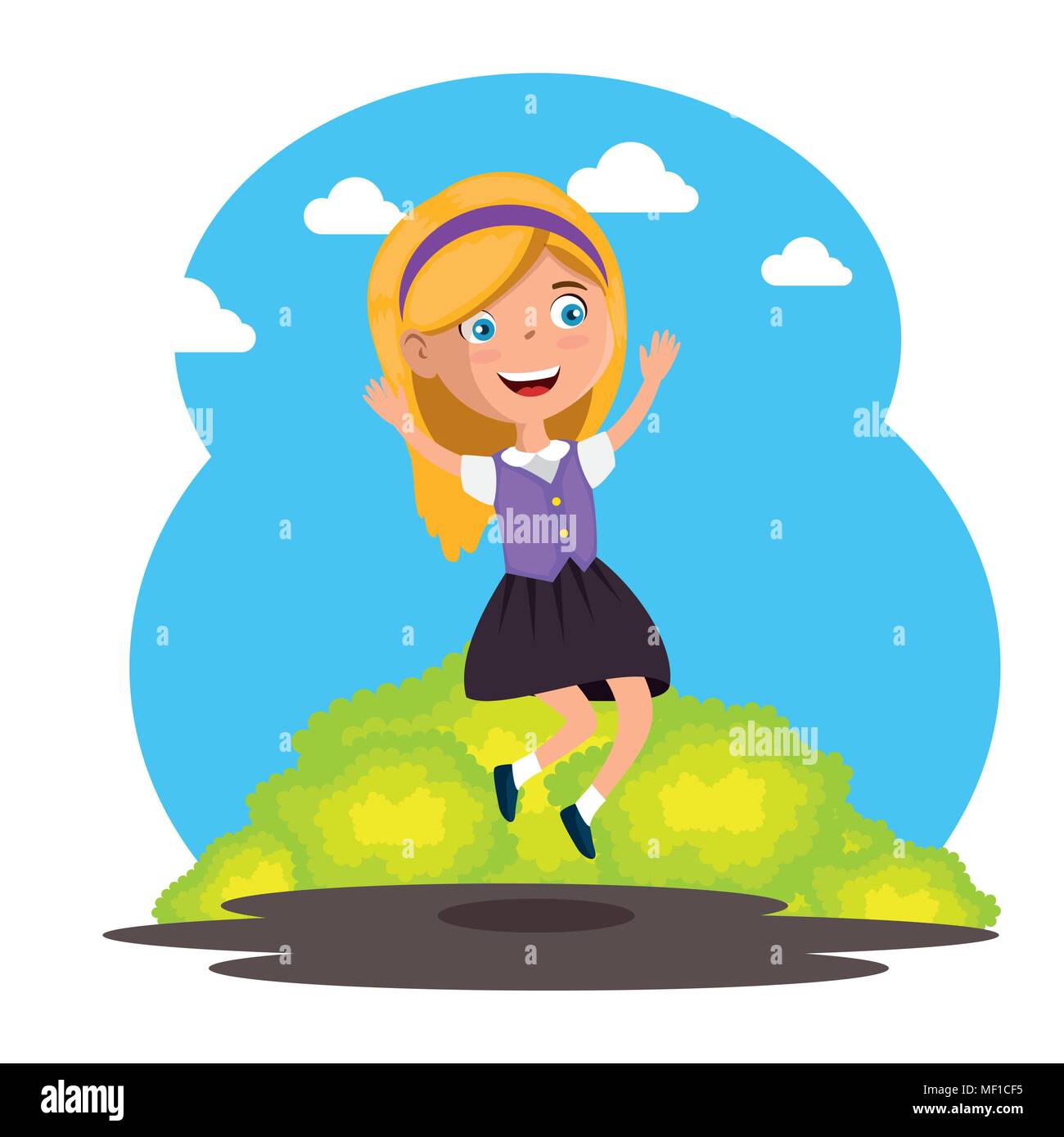 little girl happy character Stock Vector Image & Art - Alamy