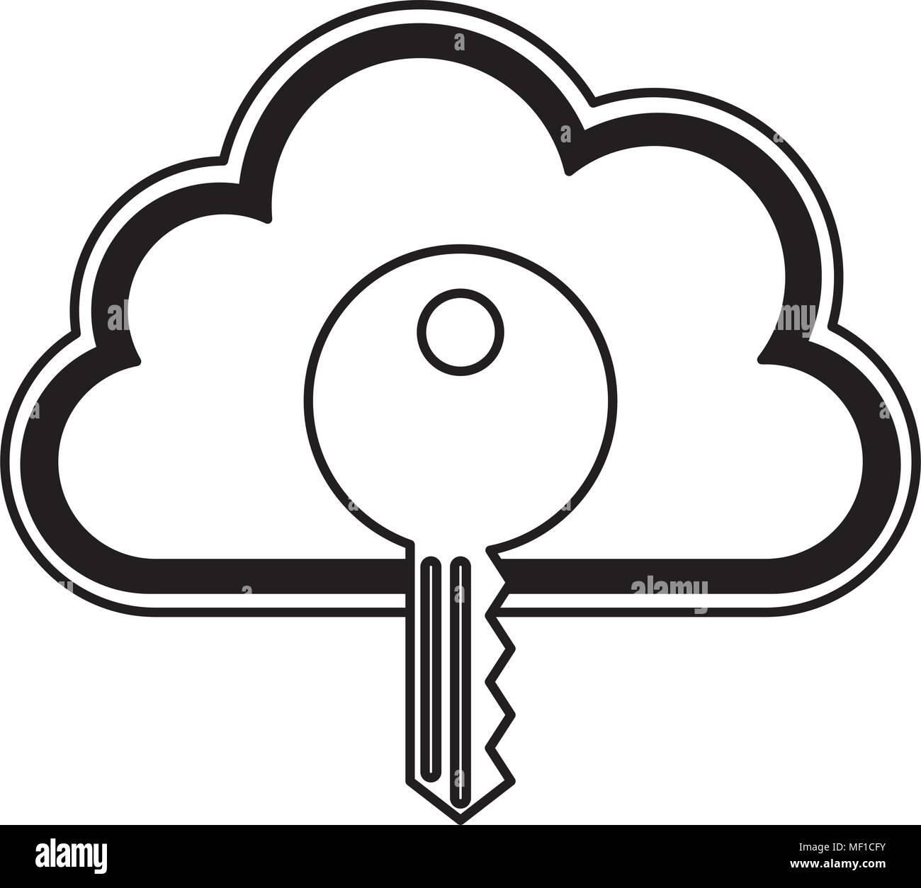 cloud computing with key Stock Vector Image & Art - Alamy