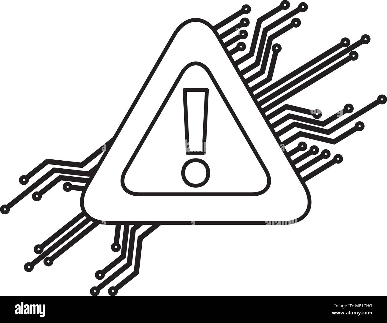 alert sign caution with electric circuit Stock Vector Image & Art - Alamy