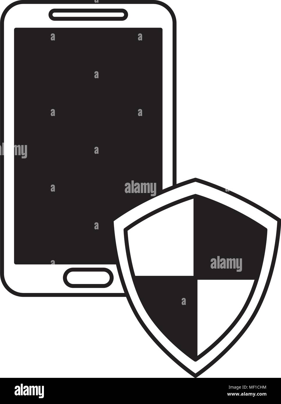 smartphone with shield guard Stock Vector Image & Art - Alamy