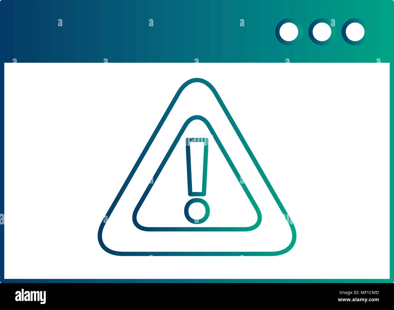 template webpage with alert sign caution icon Stock Vector Image & Art ...