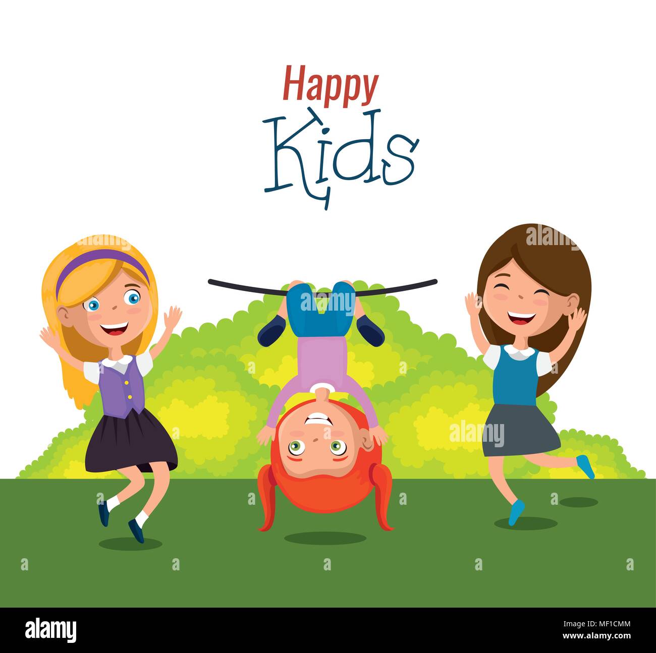 little girls happy characters Stock Vector Image & Art - Alamy