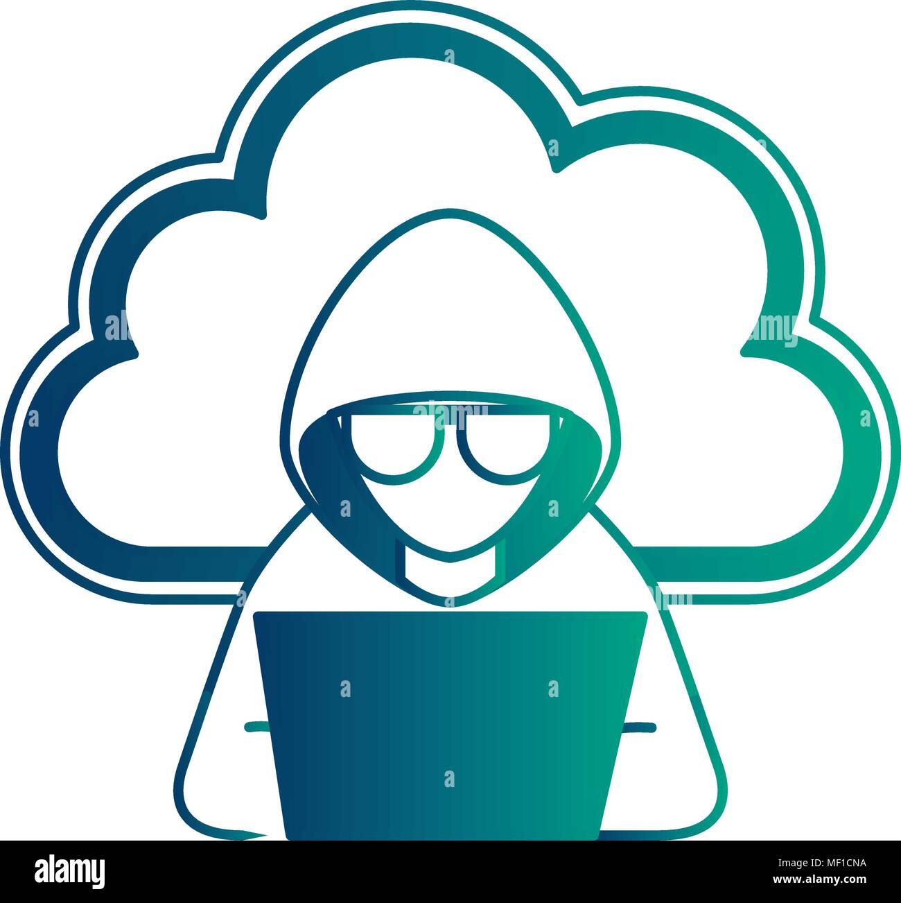 cloud computing with hacker character Stock Vector Image & Art - Alamy