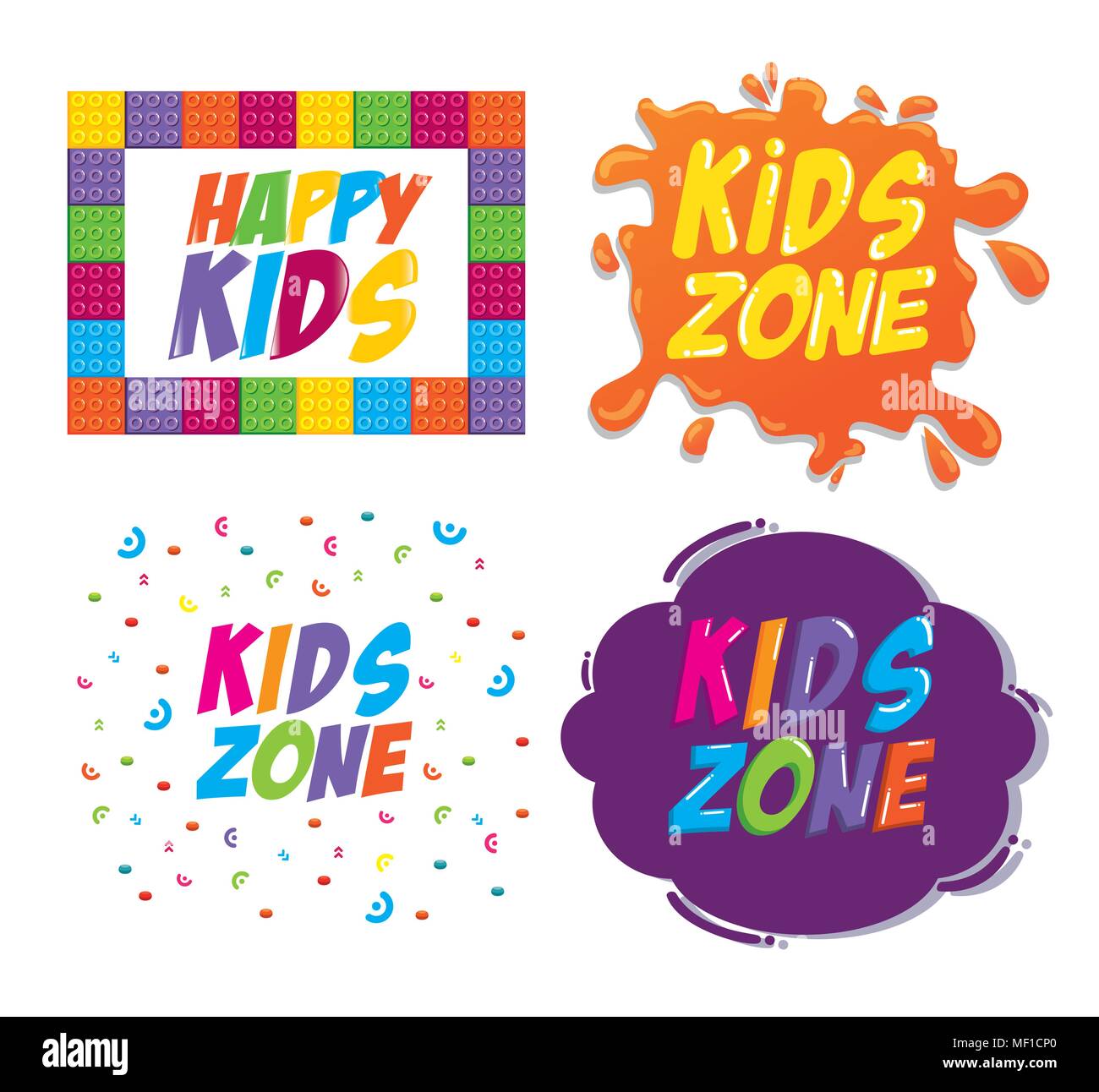 happy kids zone labels Stock Vector Image & Art - Alamy