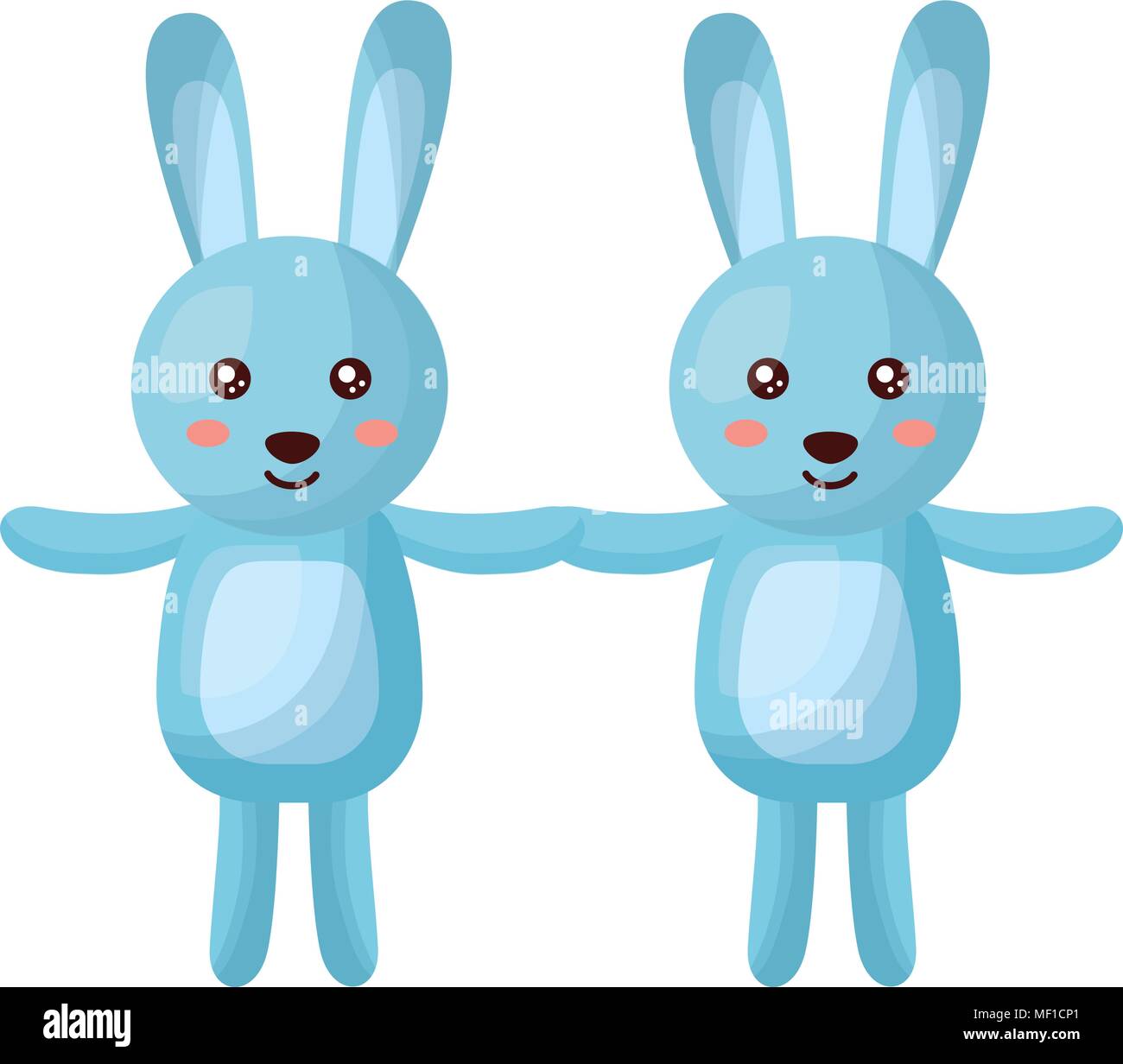 cute rabbits couple characters icon Stock Vector Image & Art - Alamy