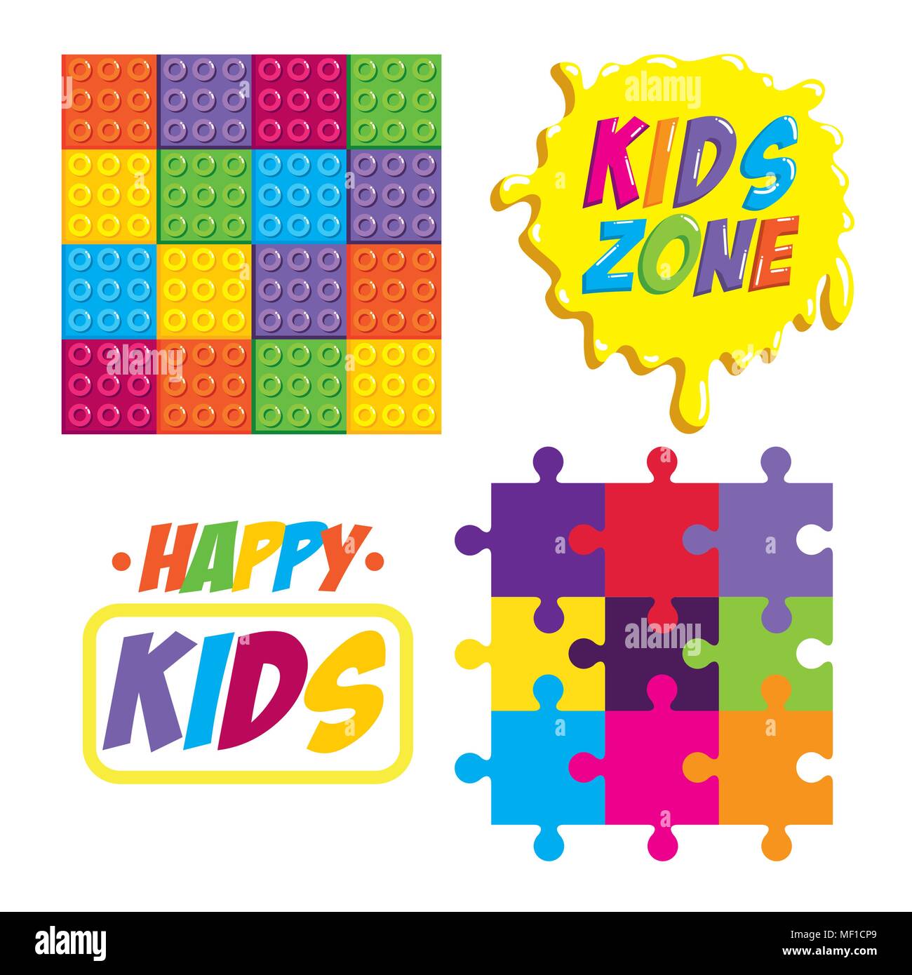 happy kids zone labels Stock Vector Image & Art - Alamy