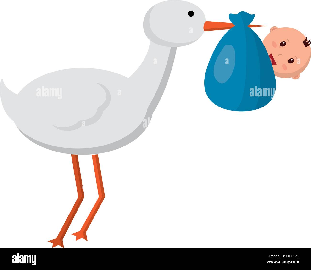 cute stork flying with baby Stock Vector Image & Art - Alamy