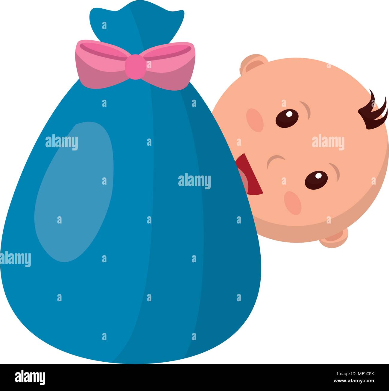 sack with cute baby boy character icon Stock Vector Image & Art - Alamy