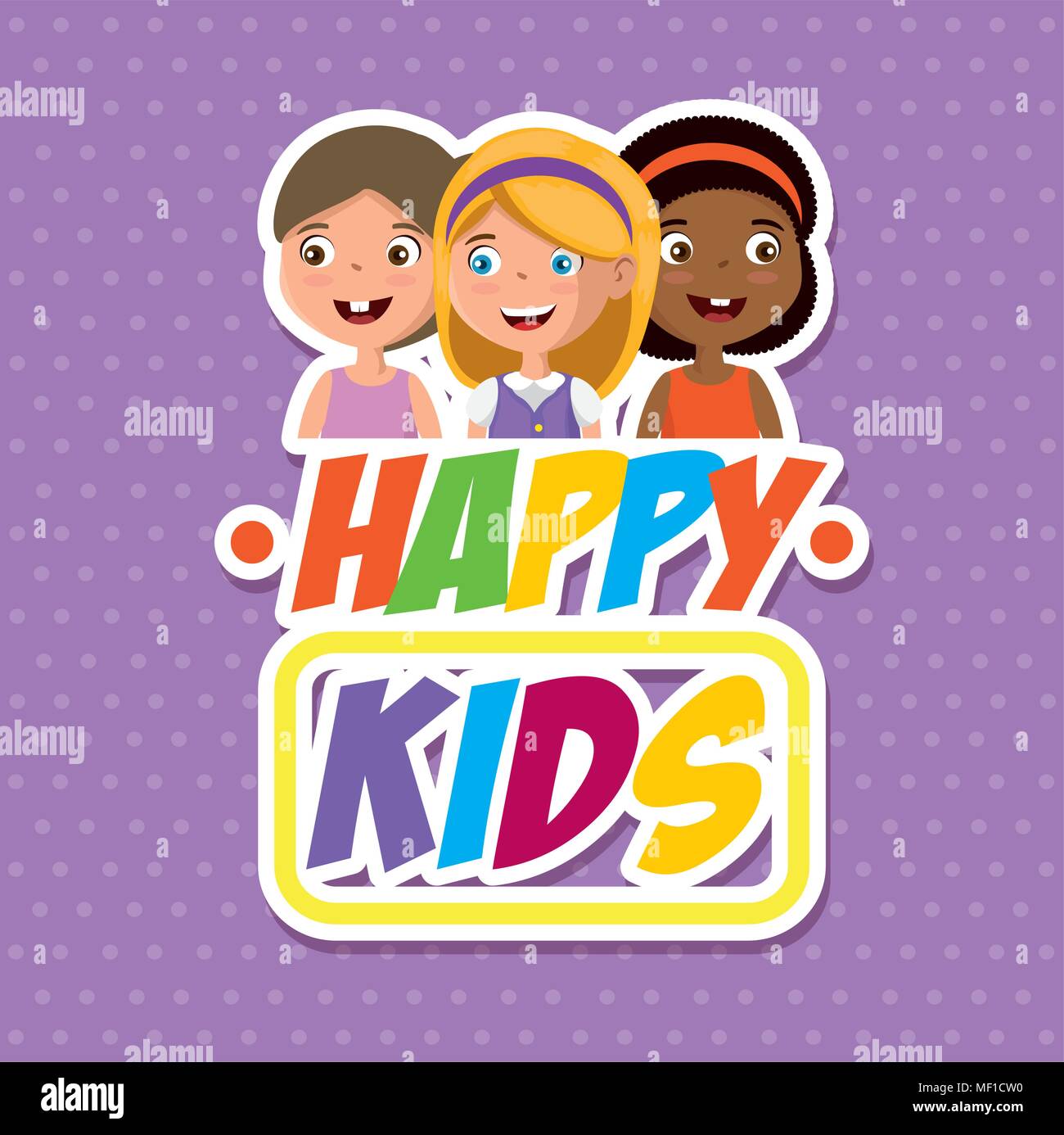 little girls happy characters Stock Vector Image & Art - Alamy