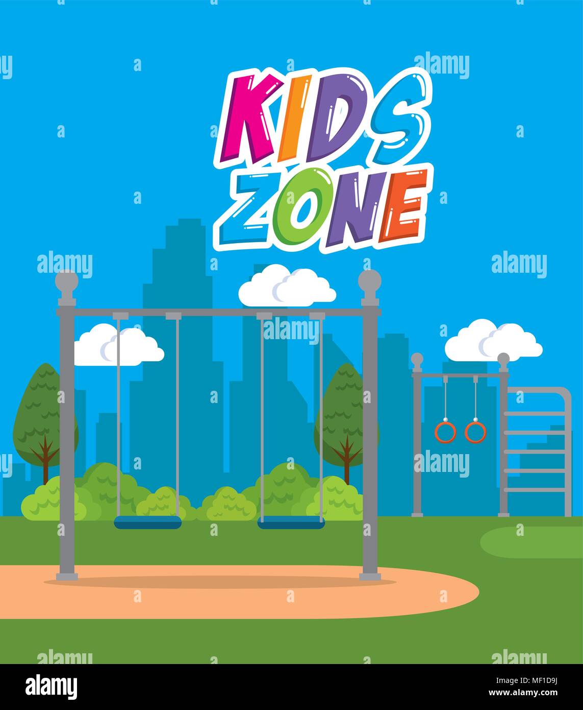 park with kid zone scene Stock Vector Image & Art - Alamy