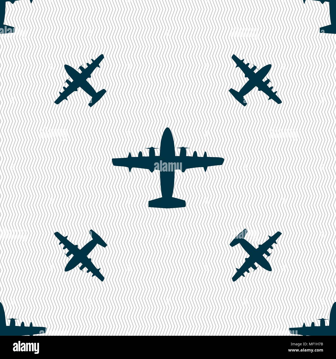 aircraft icon sign. Seamless pattern with geometric texture. Vector ...