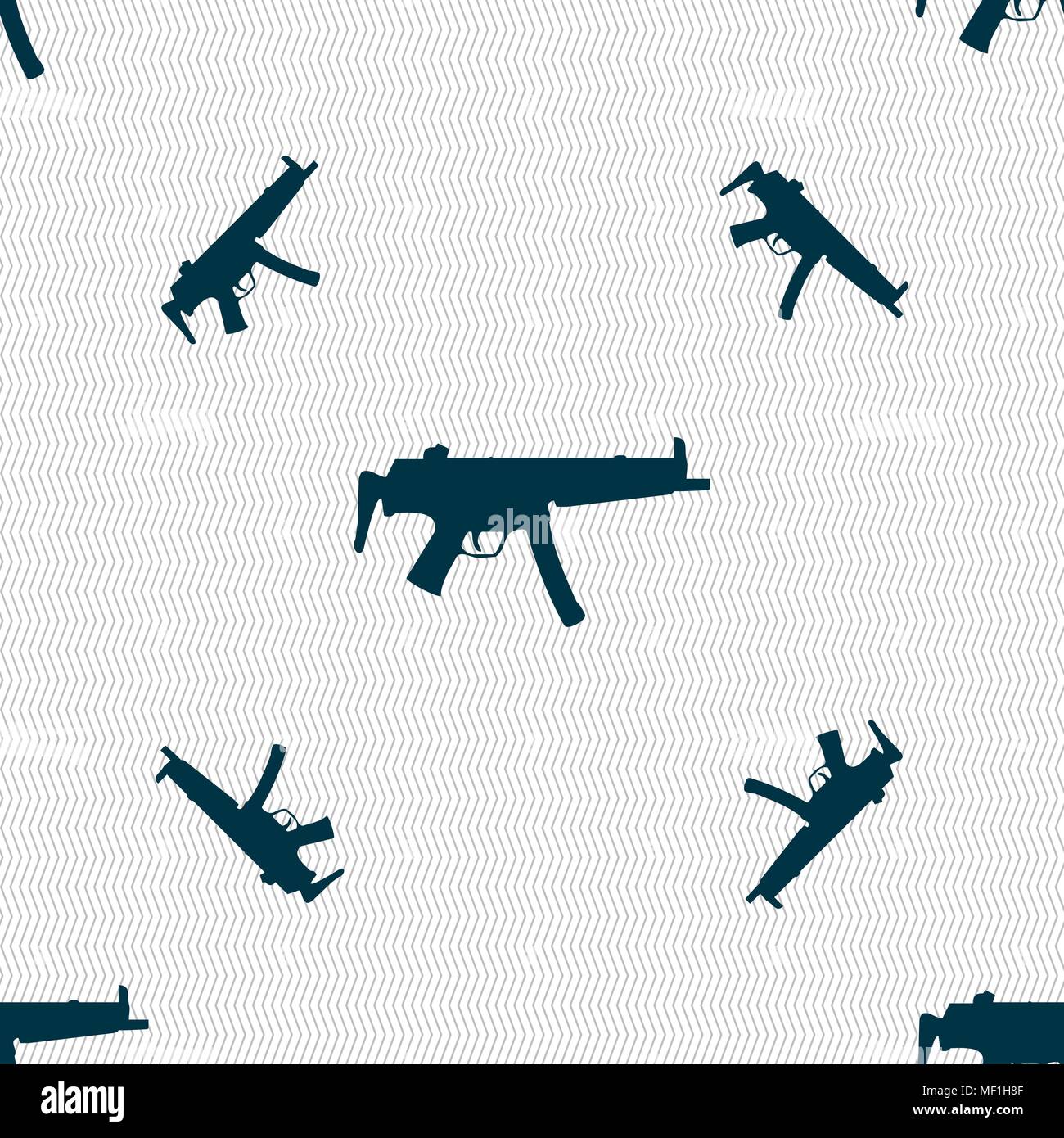 machine gun icon sign. Seamless pattern with geometric texture. Vector ...