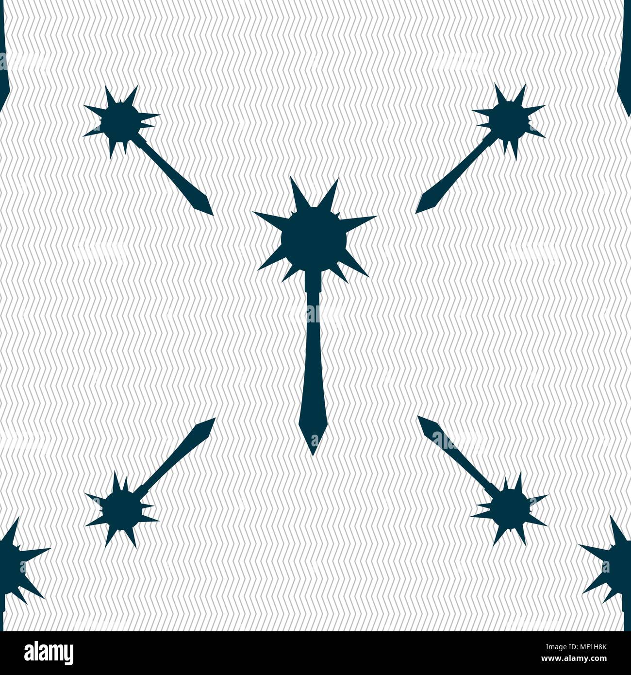 Mace icon sign. Seamless pattern with geometric texture. Vector ...
