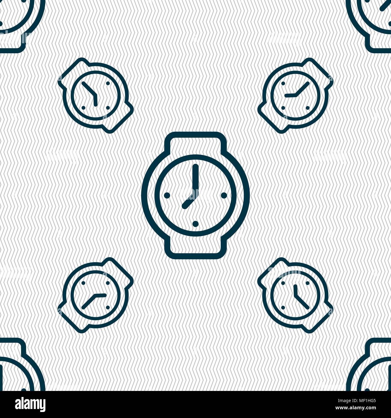watches icon sign. Seamless pattern with geometric texture. Vector ...