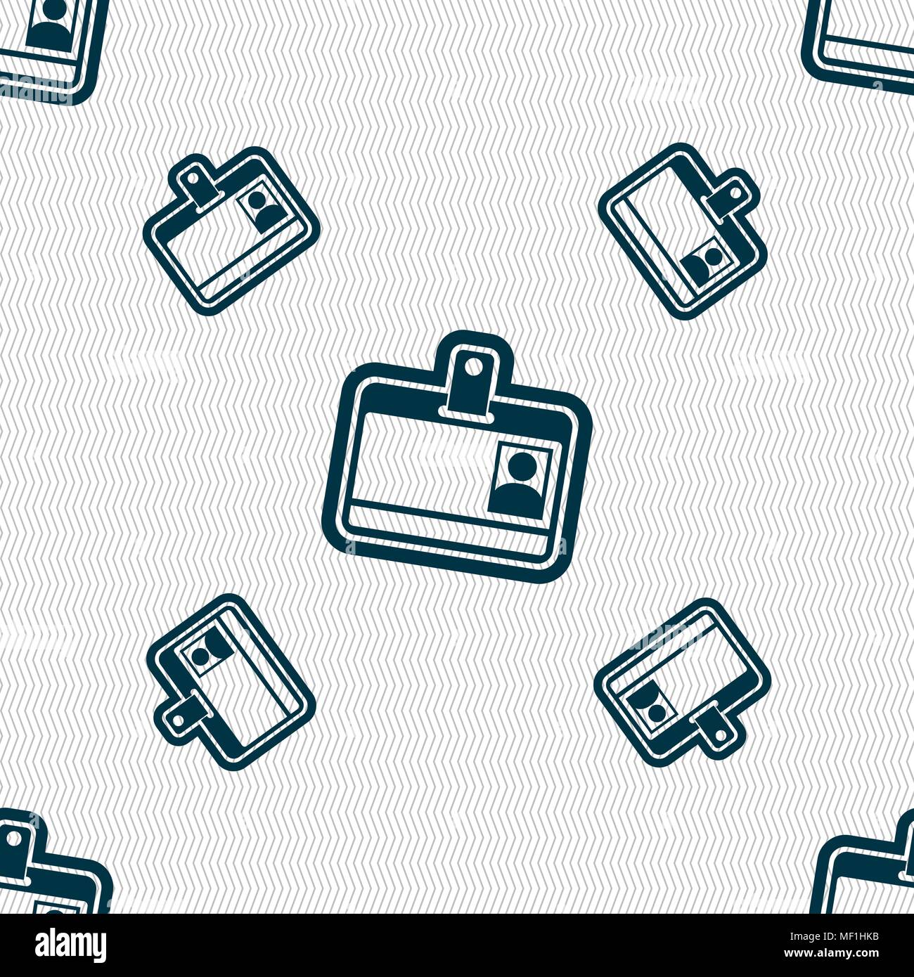Id card icon sign. Seamless pattern with geometric texture. Vector ...