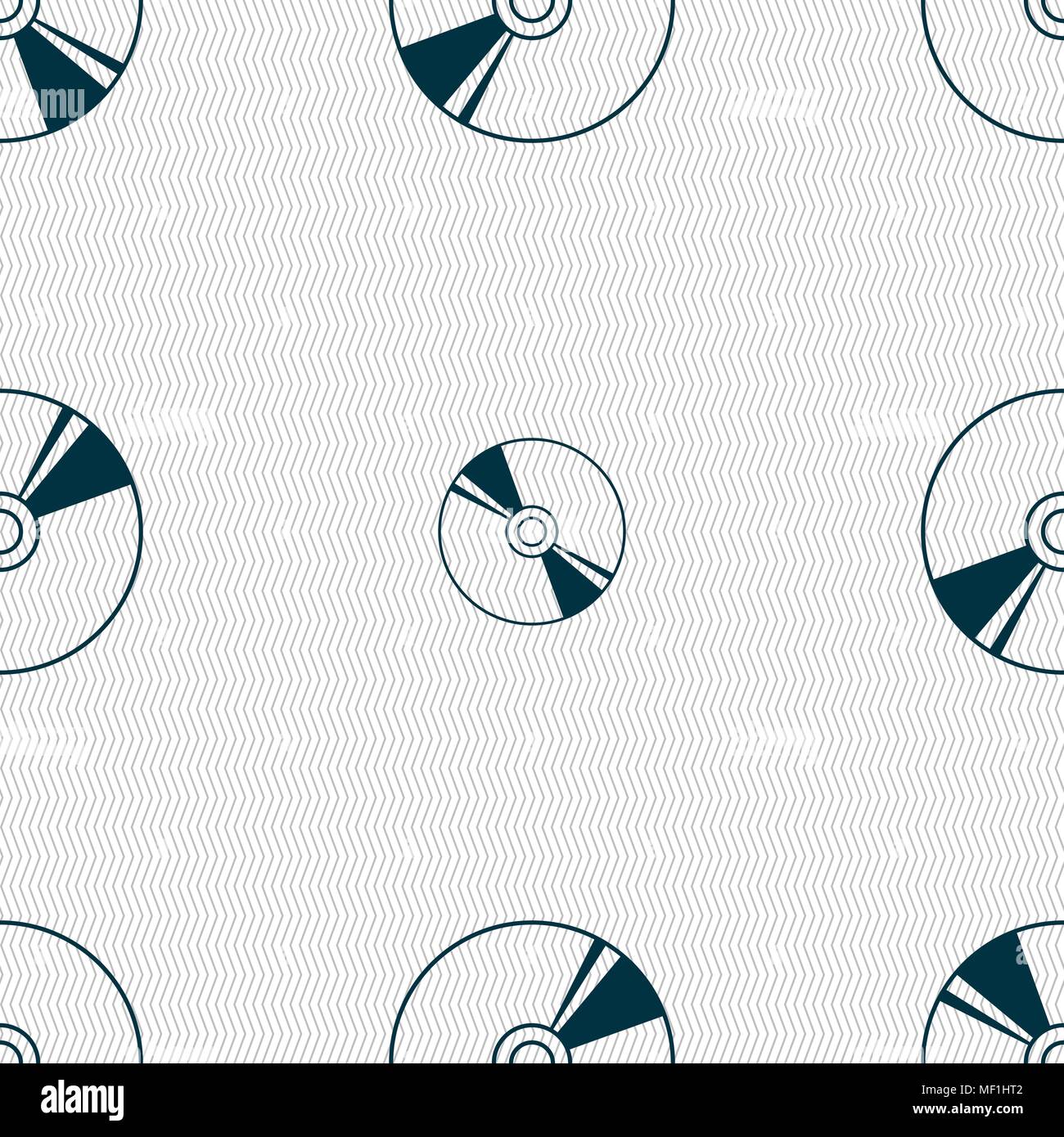 Cd, DVD, compact disk, blue ray icon sign. Seamless pattern with geometric texture. Vector ...