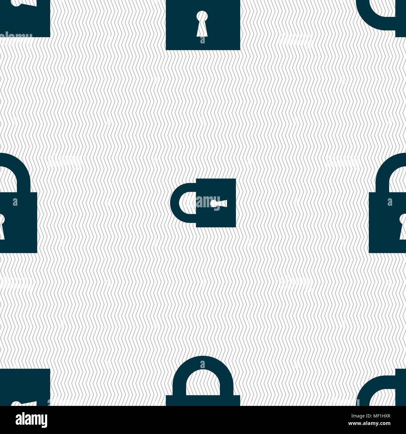 closed lock icon sign. Seamless pattern with geometric texture. Vector ...