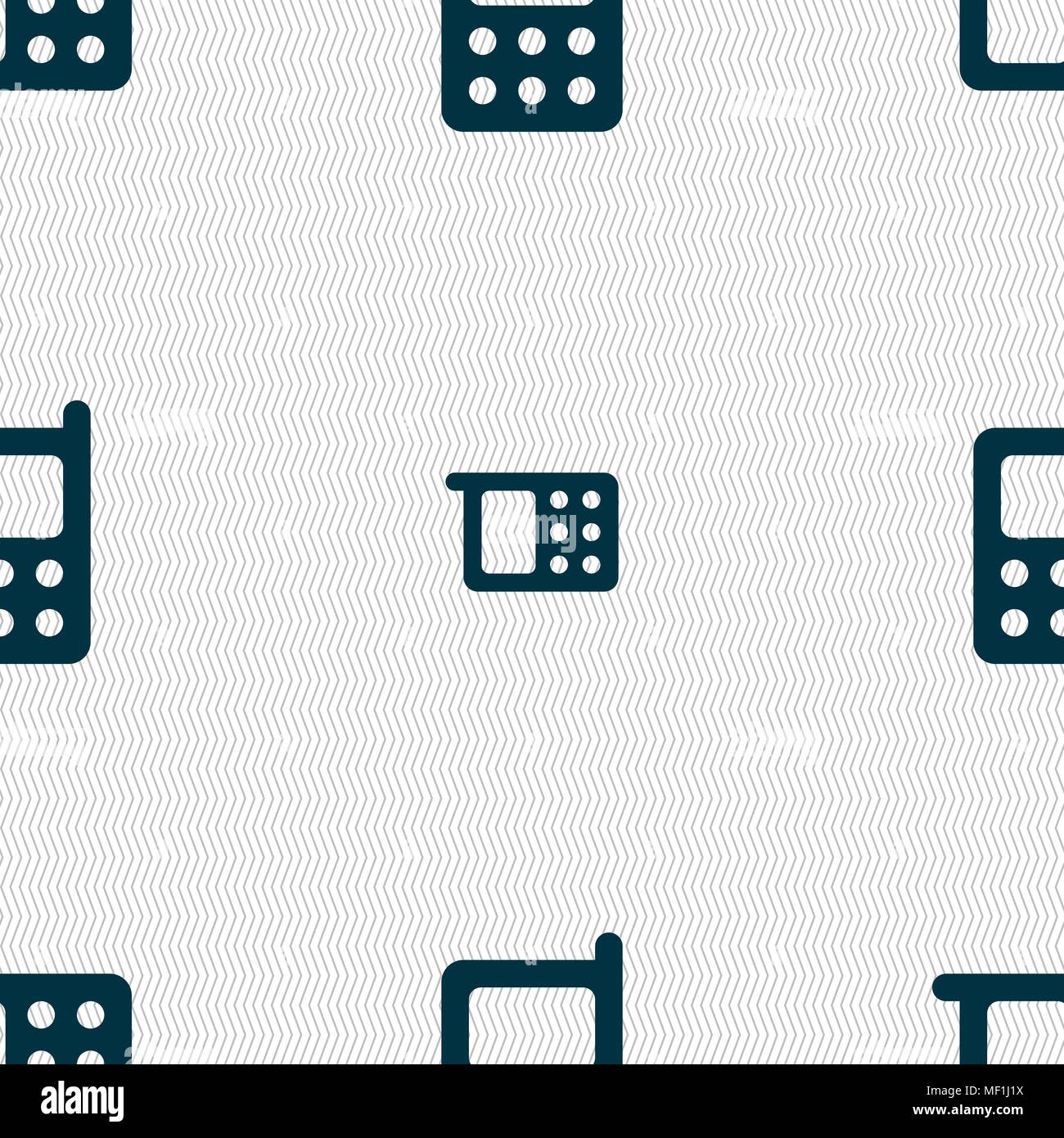 mobile phone icon sign. Seamless pattern with geometric texture. Vector ...