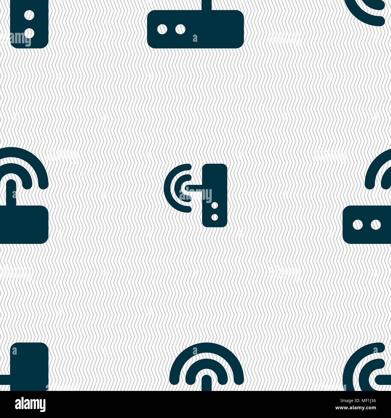 Wi fi router icon sign. Seamless pattern with geometric texture. Vector ...