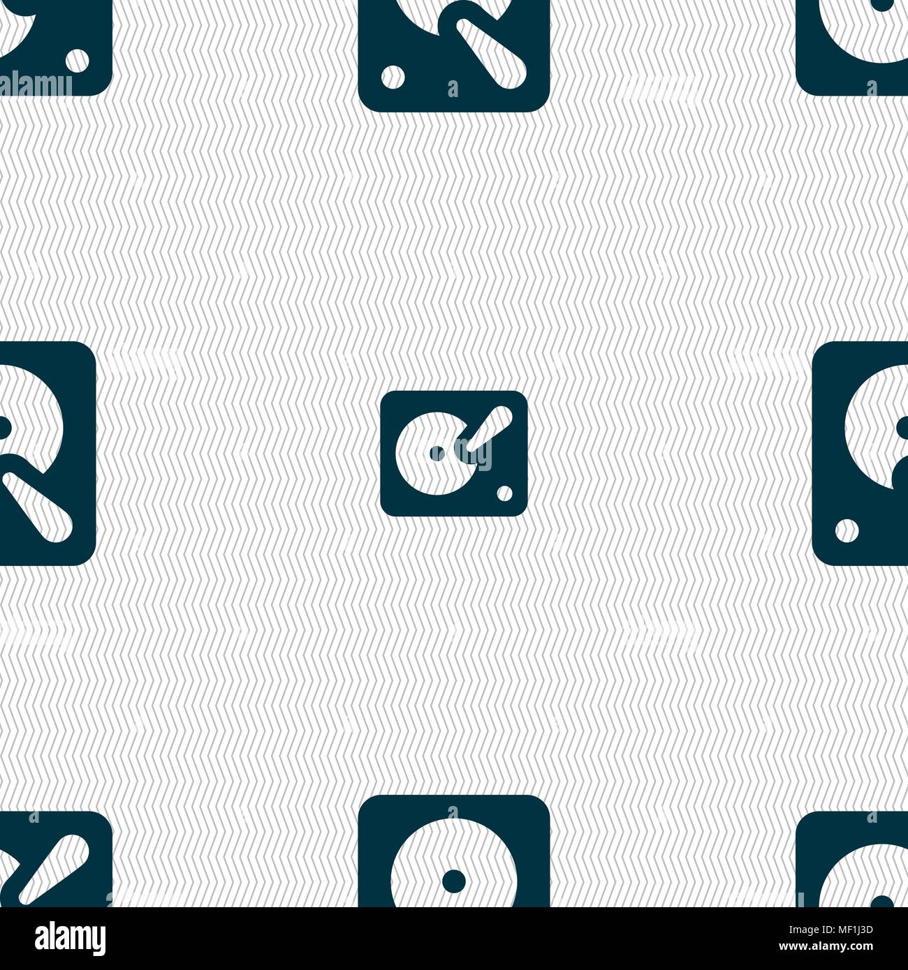 hard disk icon sign. Seamless pattern with geometric texture. Vector ...
