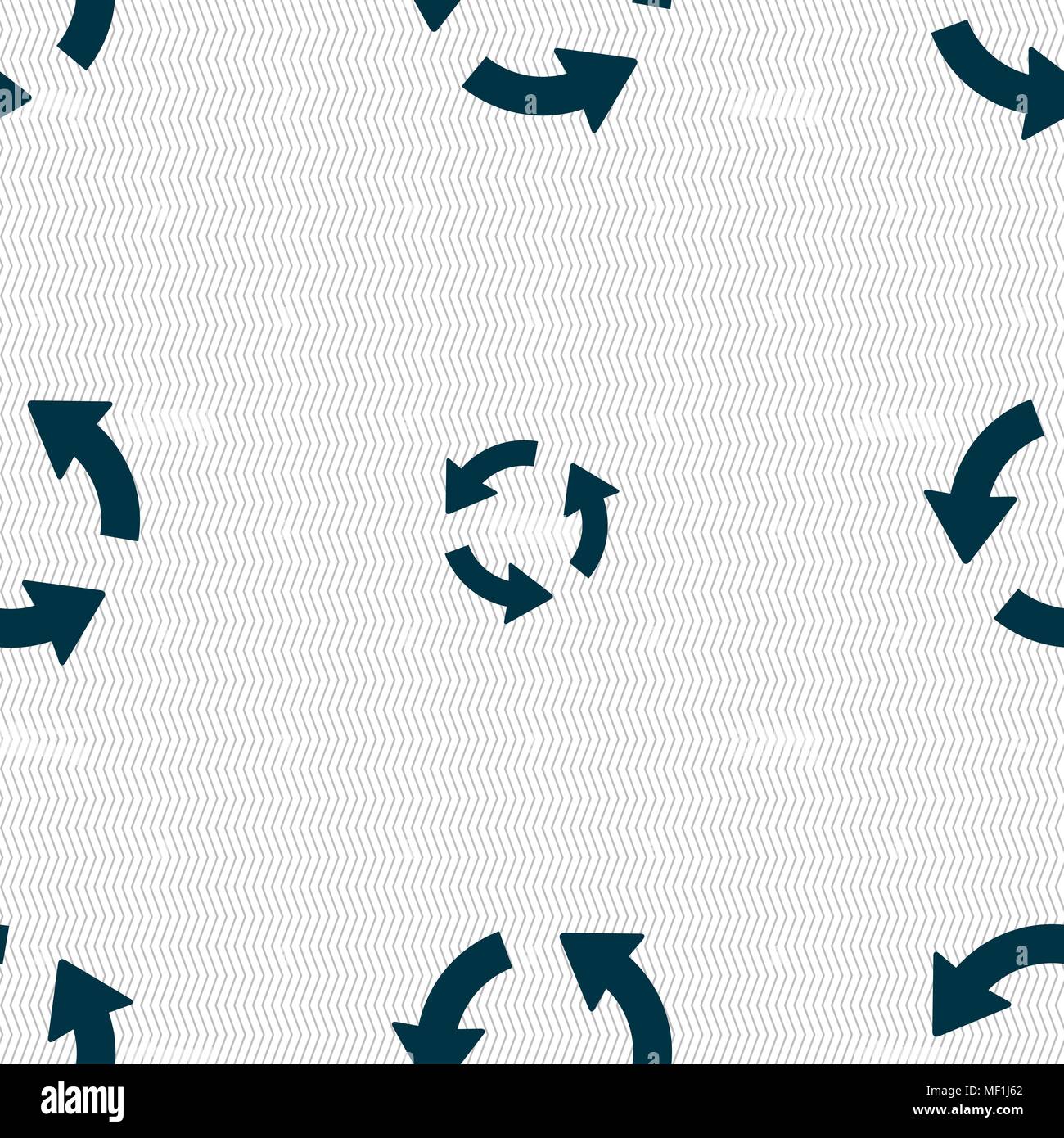 Refresh icon sign. Seamless pattern with geometric texture. Vector illustration Stock Vector ...