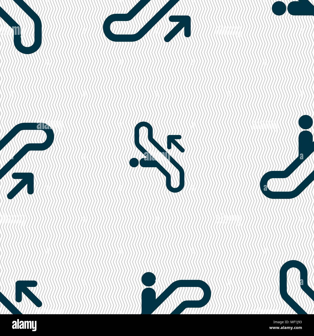 elevator, Escalator, Staircase icon sign. Seamless pattern with ...
