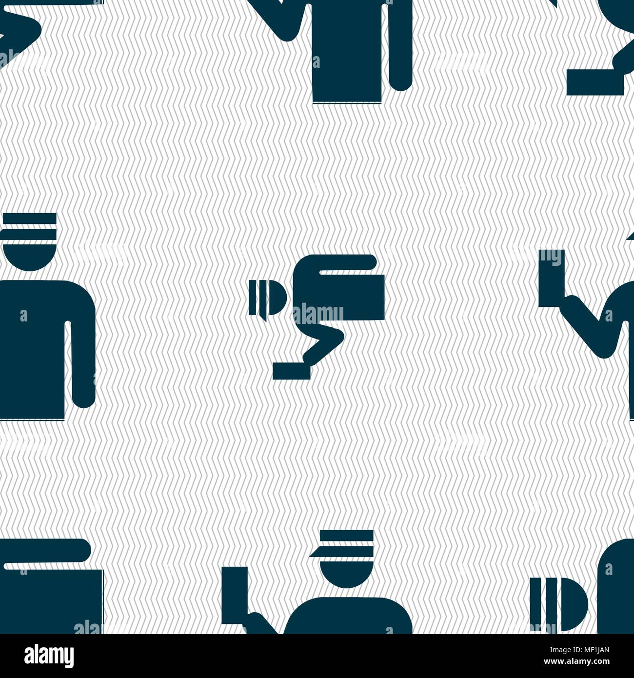 Inspector icon sign. Seamless pattern with geometric texture. Vector ...