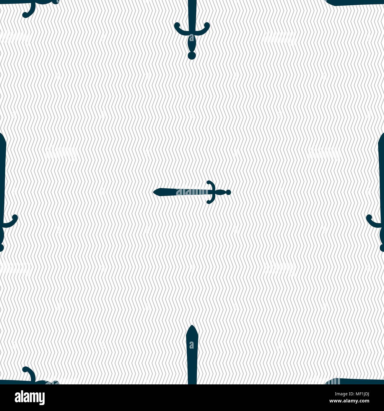 the sword icon sign. Seamless pattern with geometric texture. Vector ...
