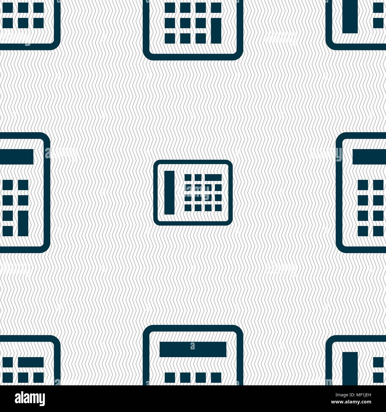 Calculator icon sign. Seamless pattern with geometric texture. Vector ...